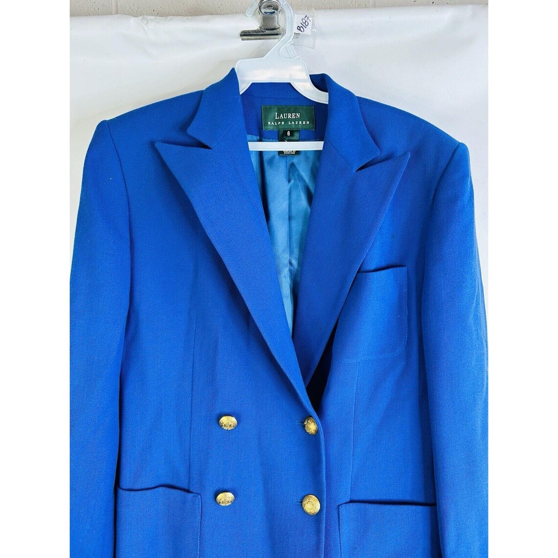 90s Lauren Ralph Lauren Worsted Wool Double Breasted Blazer Jacket 6 ...