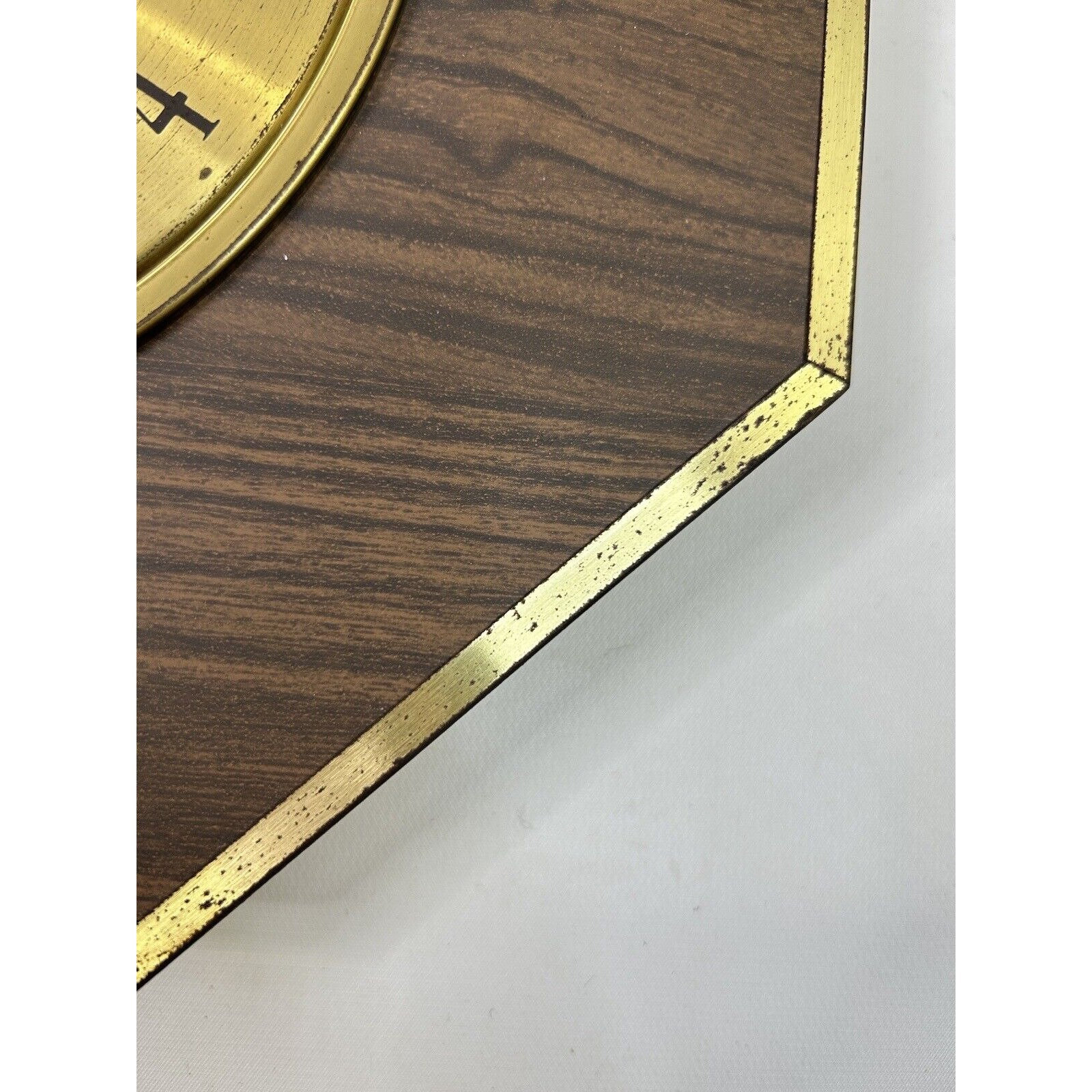1970s Seth Thomas Hexagon Brass Trim Hanging Wall Clock, Seth Thomas ...