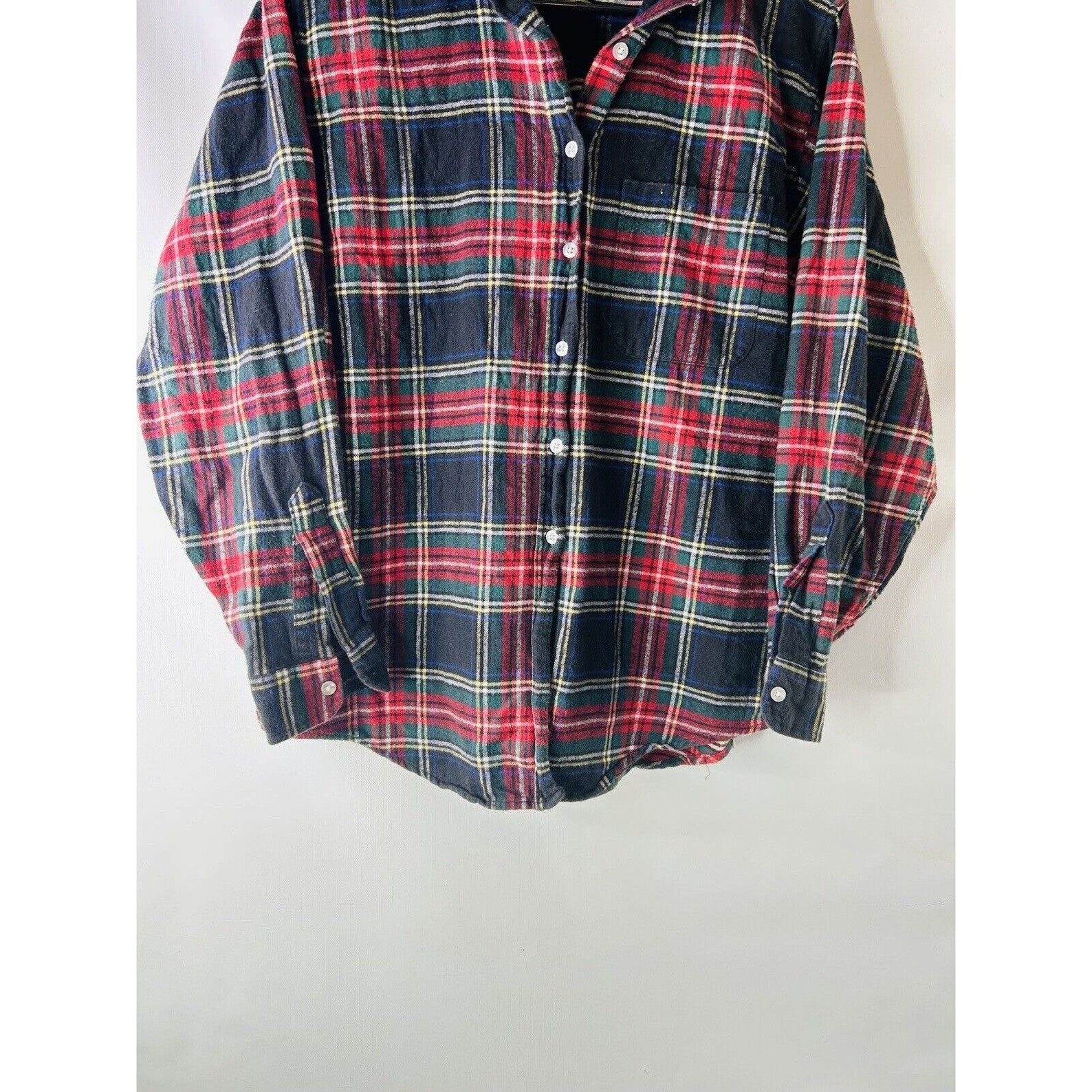 90s L.L. Bean Womens 10 Tartan Plaid Flannel Faded Button Shirt USA, L ...