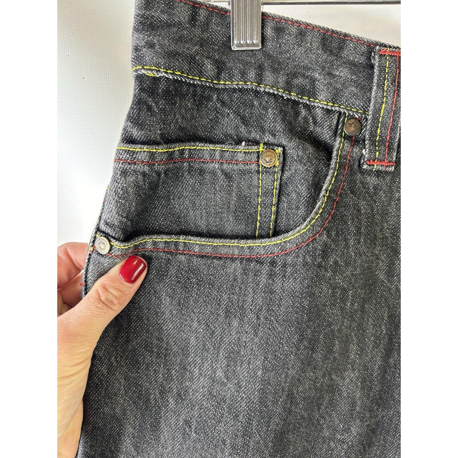 Y2K COOGI Mens 36x15 Sneaker Shoes Stitched Baggy Denim Jean Y2K COOGI Mens 36x15 Sneaker Shoes Stitched Baggy Denim Jean