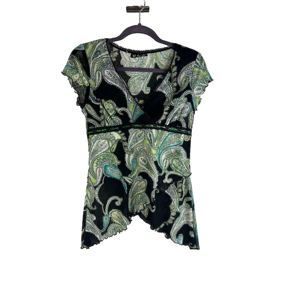 Y2K Self Esteem Paisley Baby Doll Shark Bite Handkerc… - Gem