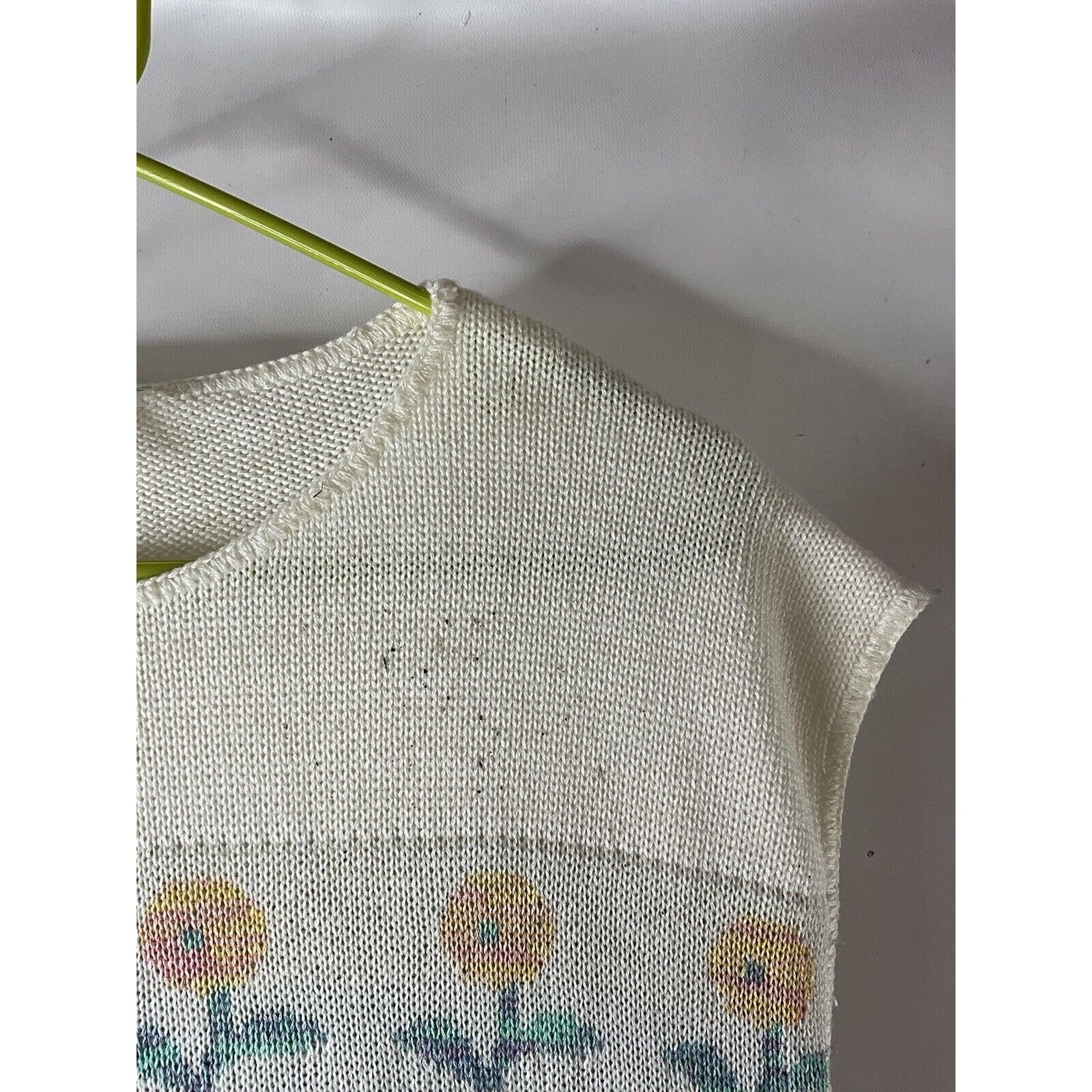 80s Womens Medium Garden Floral All Over Knit Lightweight Sweater Vest ...