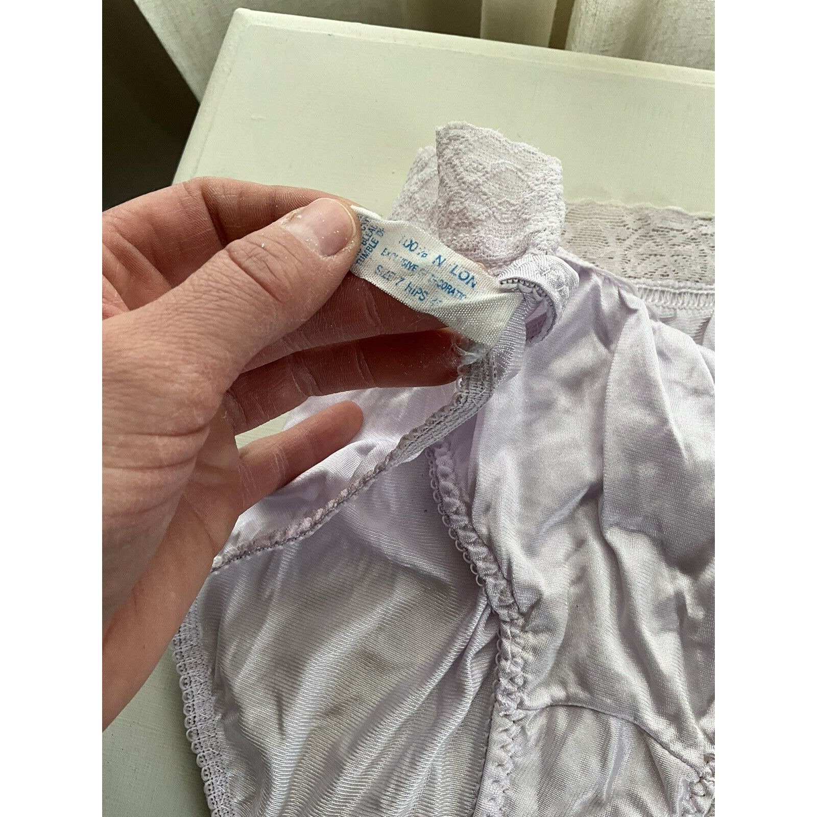 VTG 80s Womens 7 Sheer Nylon Lace Mushroom Gusset Brief Panties USA ...