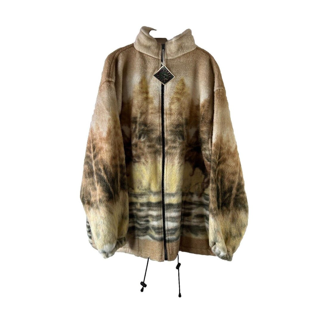 NOS 90s Mens XL Nature Moose Baggy Fleece Zip Jacket Streetwear, Mens ...
