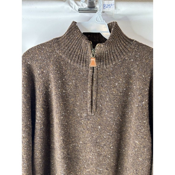 90s Mens Medium Merino Wool Cashmere Speckled Knit 1/… - Gem
