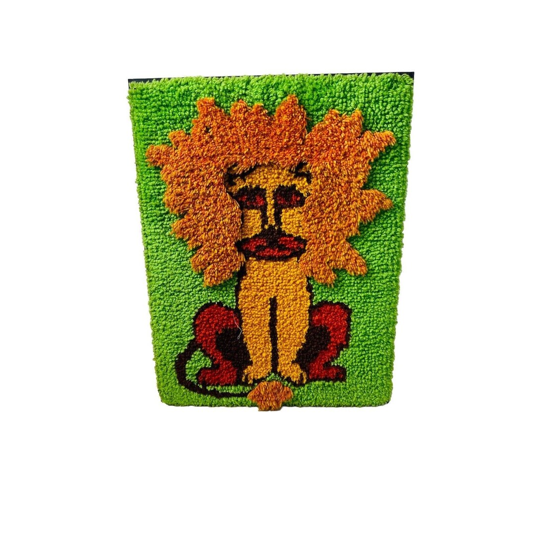 70s Mid Century Modern Shag Hook Latch Lion Hanging Wall Decor, Vintage ...