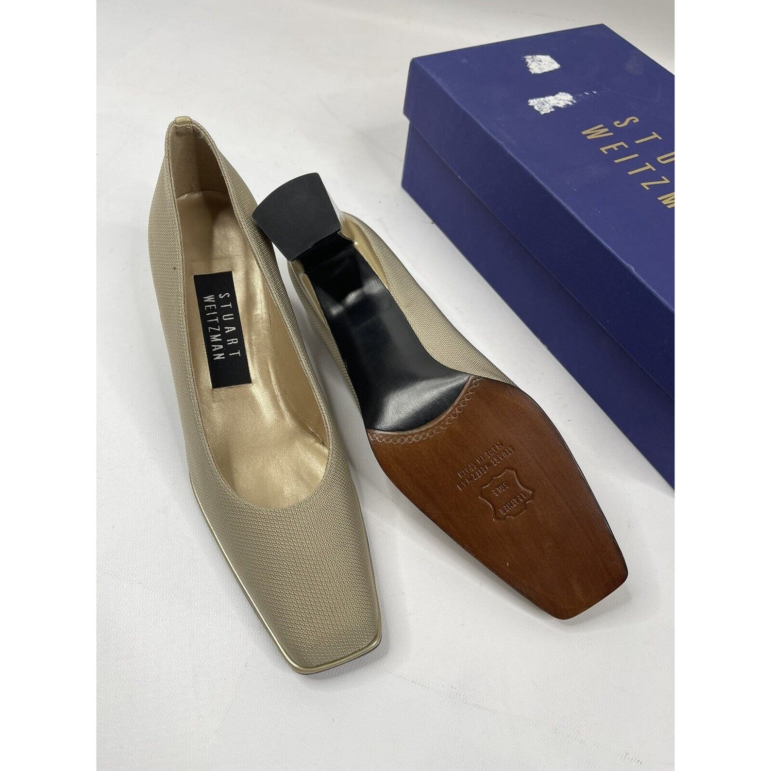 VTG Y2K Stuart Weitzman Womens 6.5 AA Square Toe Block Heels Pumps ...