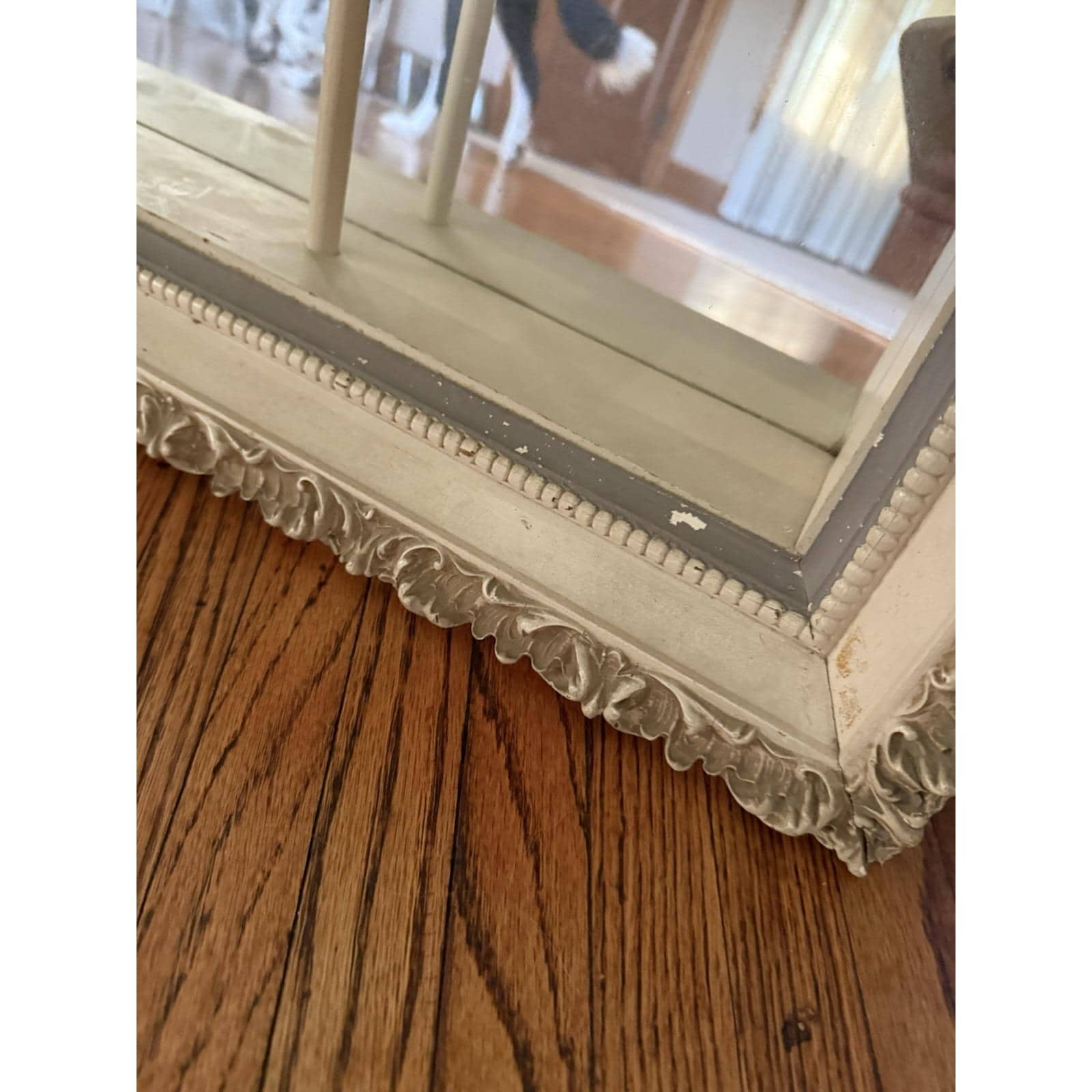 60s MCM Regency Mirrored Shadow Box Shelf Display White Ornate Gold ...
