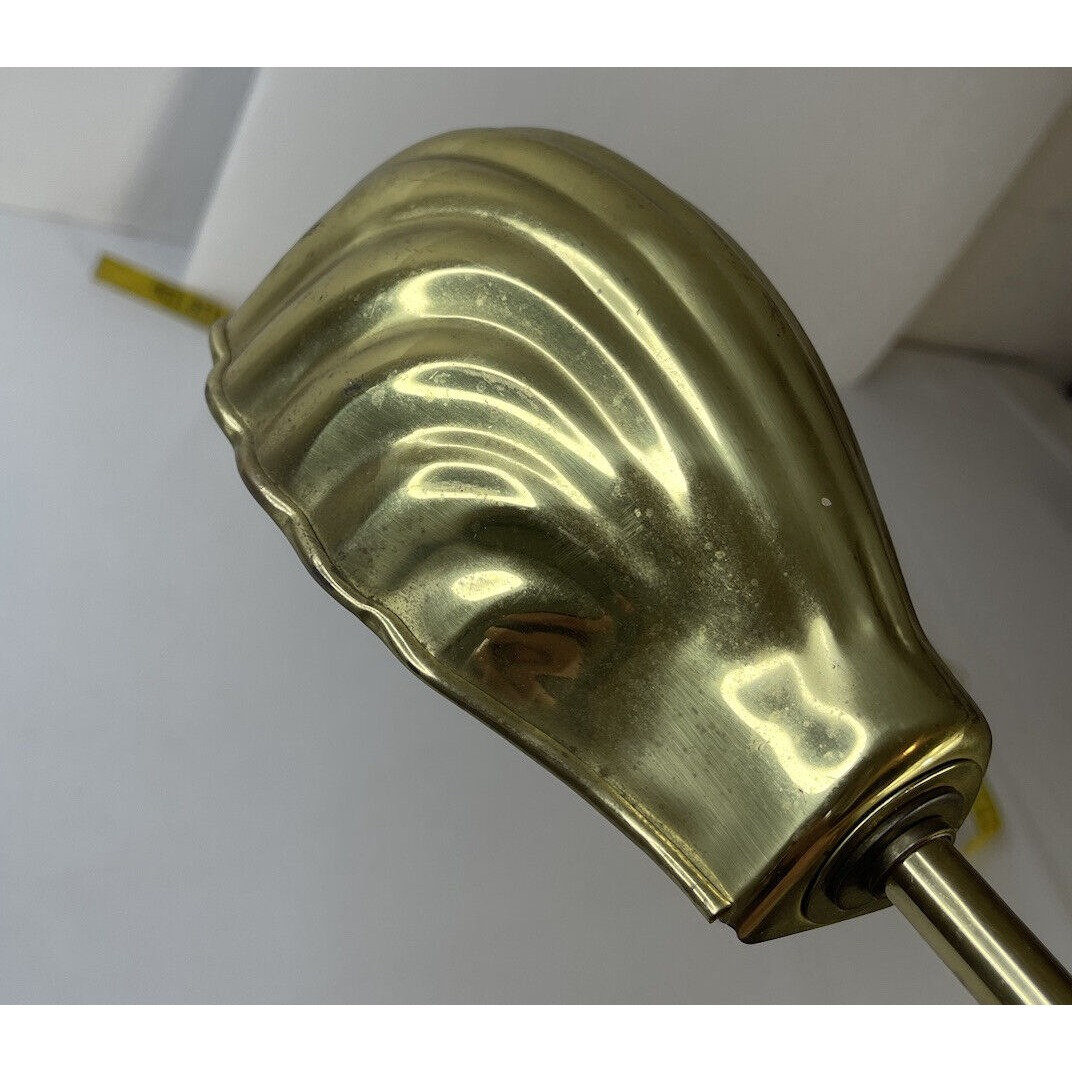 1970s MCM Regency Leviton Clam Shell Brass Pharmacy Floor Lamp Light ...
