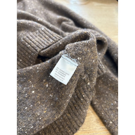 90s Mens Medium Merino Wool Cashmere Speckled Knit 1/… - Gem