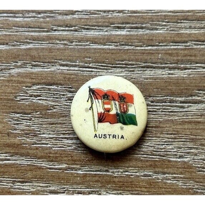 Antique 1890s Whitehead Hoag Pinback Pin Badge Button Austria Flag ...