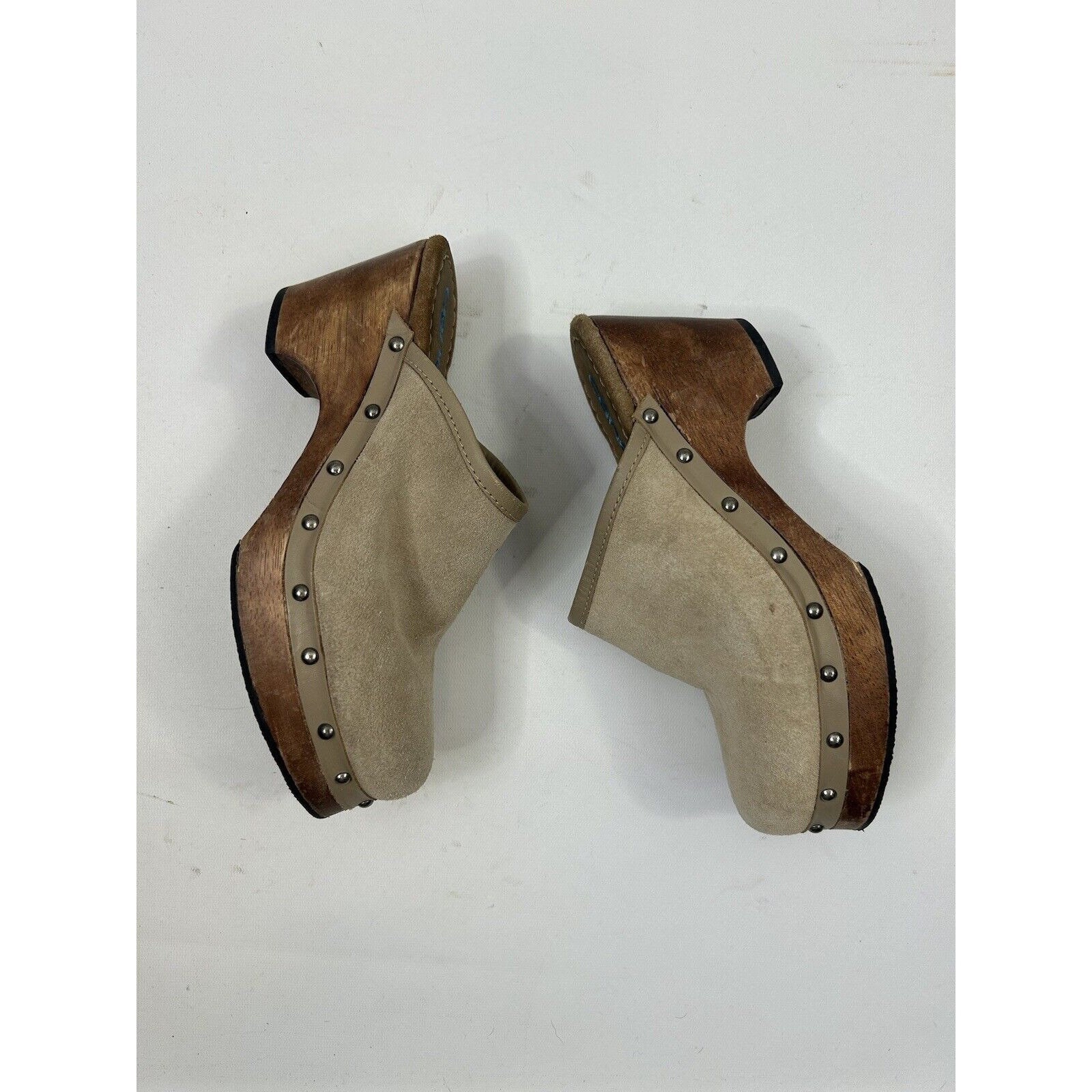 Y2K Candies Womens 7M Suede Leather Studded Platform Clogs, Vintage ...