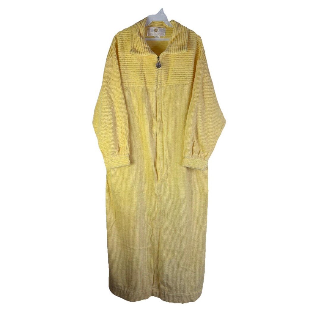 80s Stan Herman Chenille Terry Cloth Zip Robe Nightgown Large USA ...