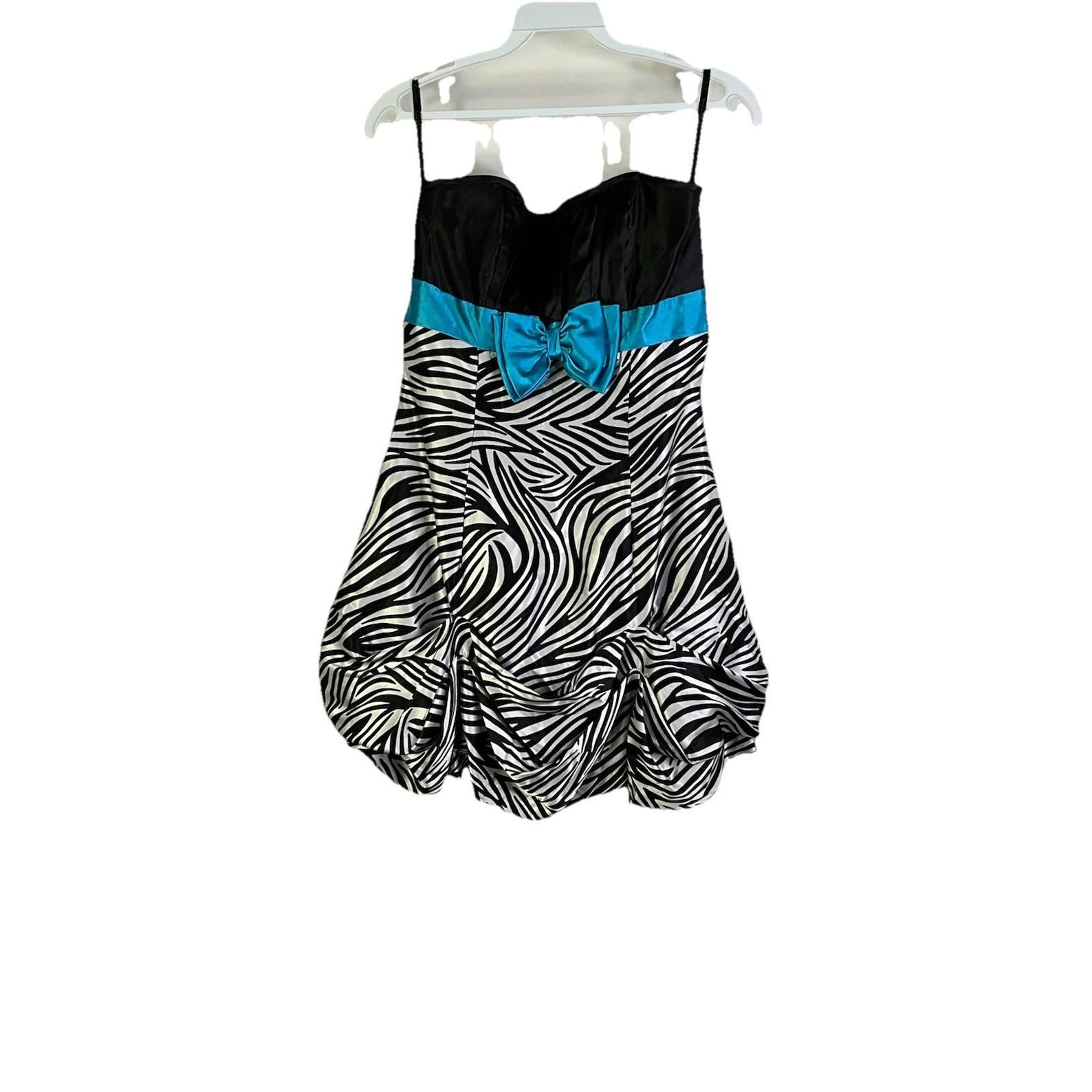 Y2K Jessica Mcclintock Gunne Sax Satin Zebra Bow Bubble Mini Dress 3 ...