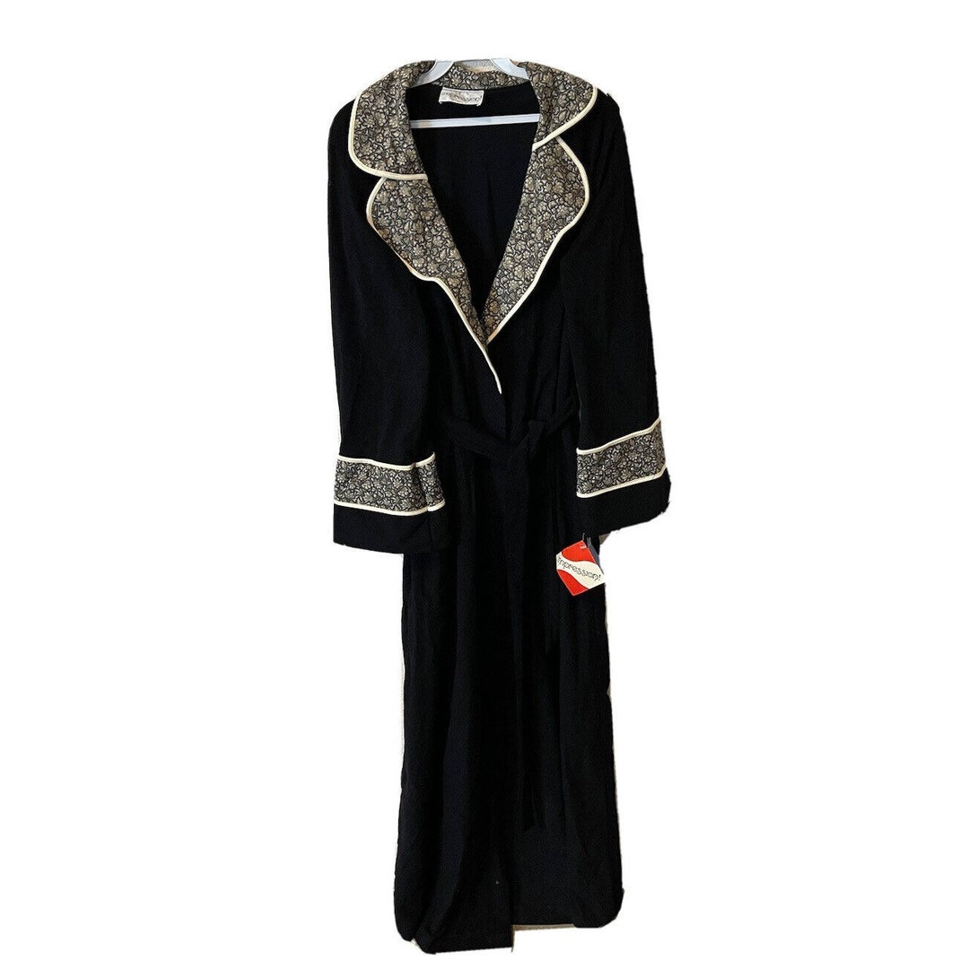 NOS 70s Womens Medium Country Floral Flannel Robe Nightgown USA, Womens ...