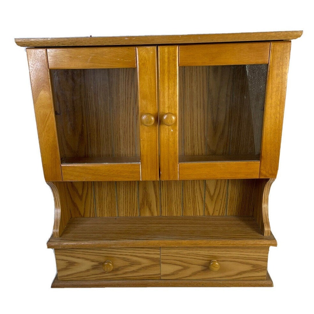 90s Primitive Farmhouse Wood Spice Rack Apothecary Cabinet, Rustic Wood ...