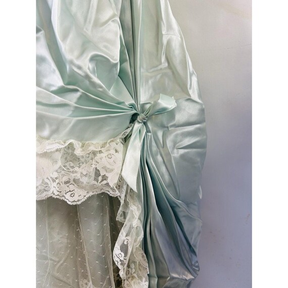 80s Womens 9/10 Satin Lace Frilly Ruffled Renaissance… - Gem