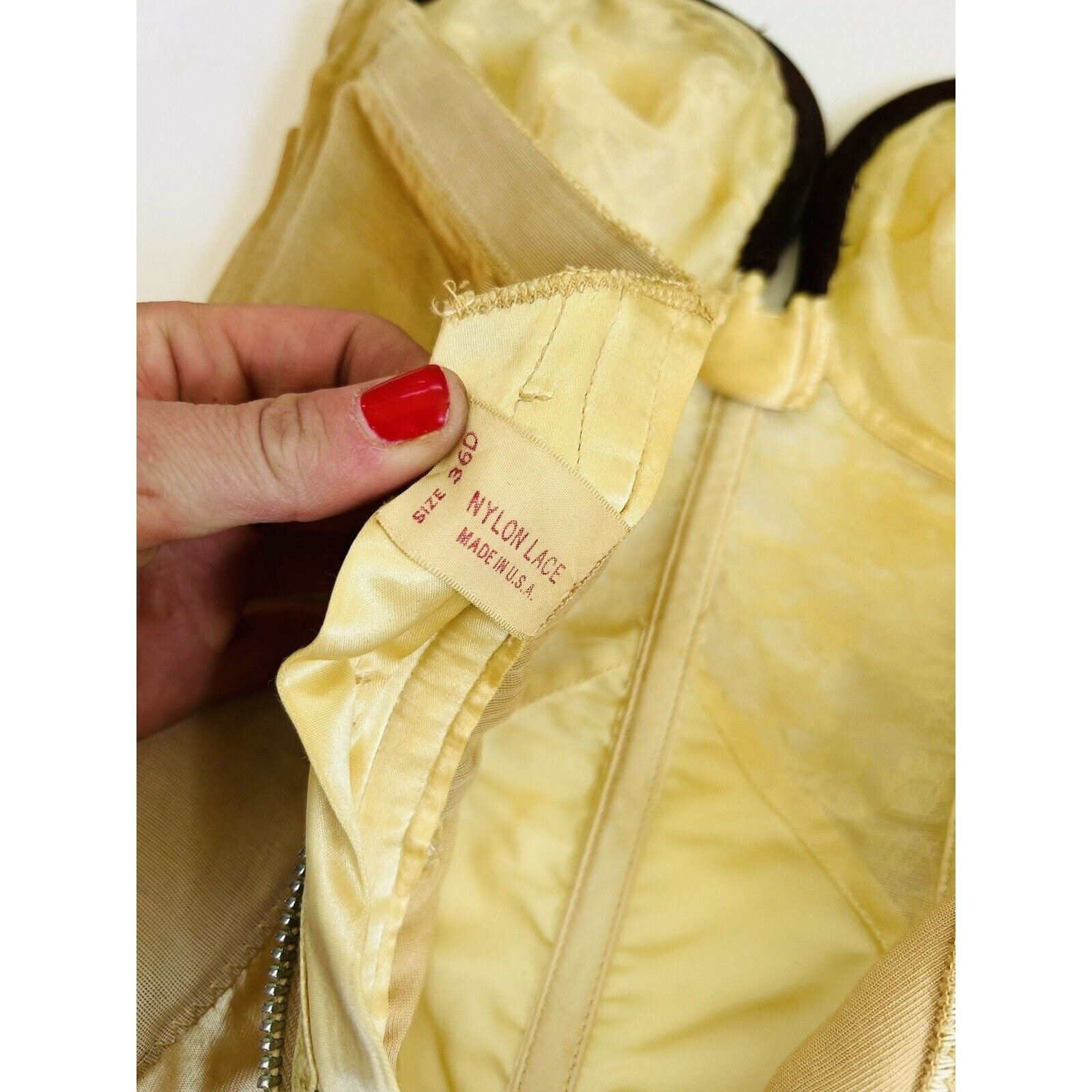 1940s Womens 36D Lace Metal Zip Corset Girdle Lingerie Shapewear USA ...