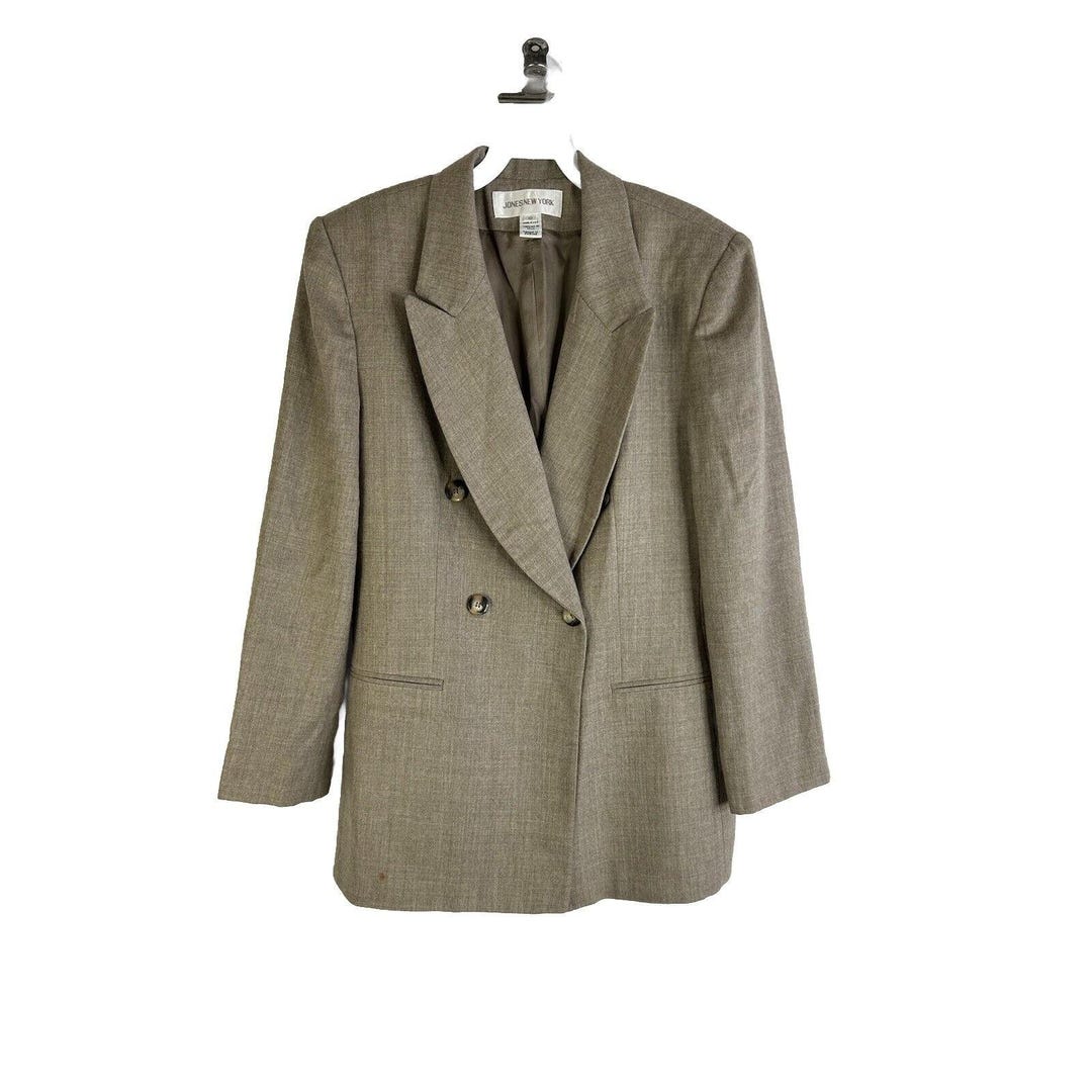 90s Womens 10 Worsted Wool Double Breasted Boyfriend Blazer Old Money ...