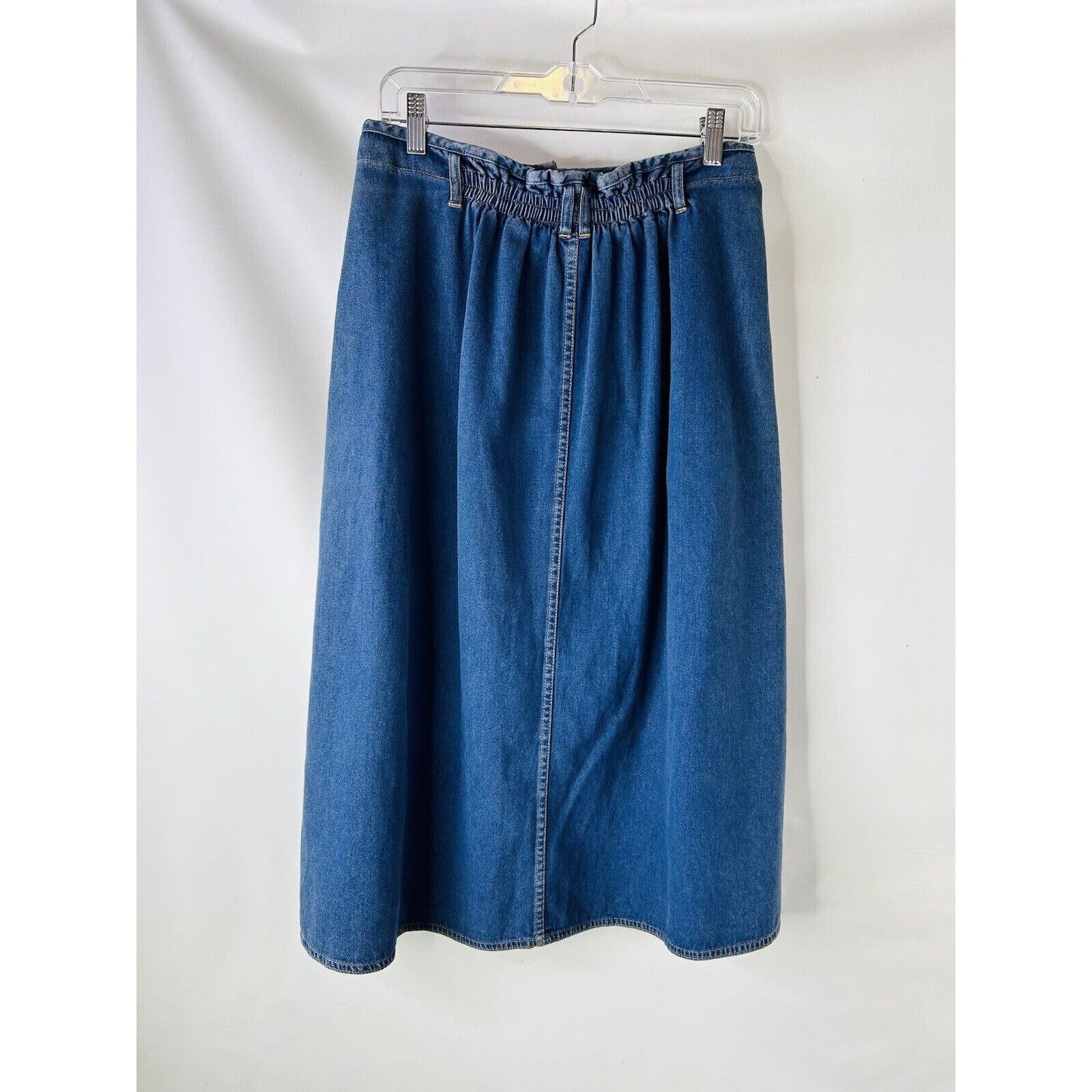 90s Womens 10P Faded Denim Jean Button Front Midi Skirt Grunge Streetwear, Womens Denim Skirt ...