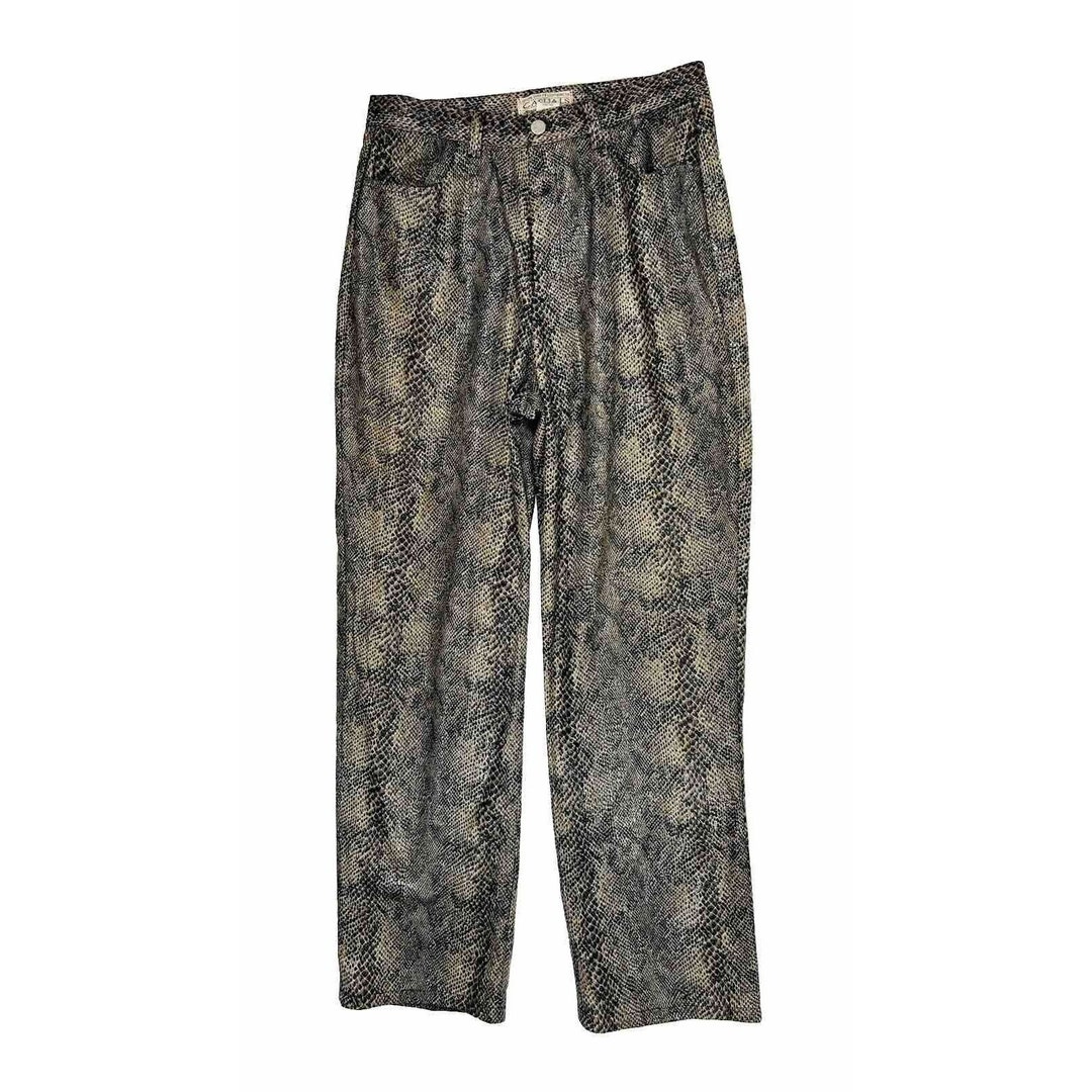 Y2K Womens 10 Snake Skin Python High Rise Straight Pants USA Grunge ...