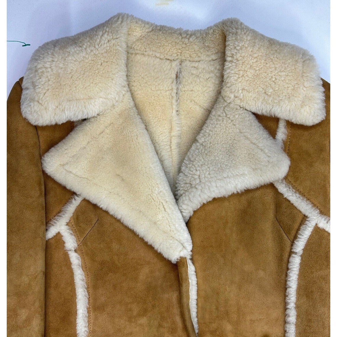 70s SCULLY California Womens 14 Large Shearling Suede Leather Marlboro ...