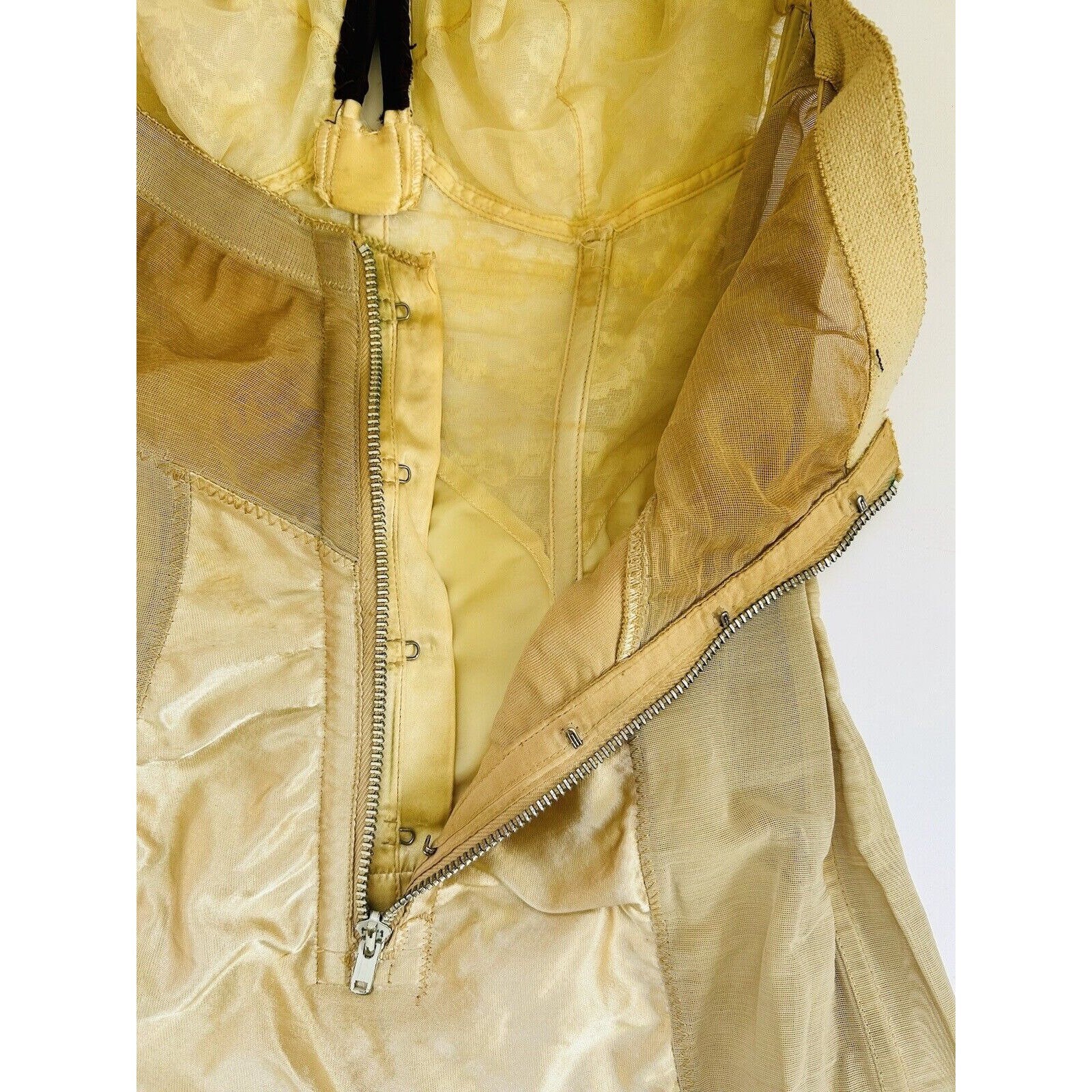 1940s Womens 36D Lace Metal Zip Corset Girdle Lingerie Shapewear USA ...