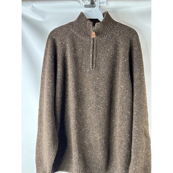 90s Mens Medium Merino Wool Cashmere Speckled Knit 1/… - Gem