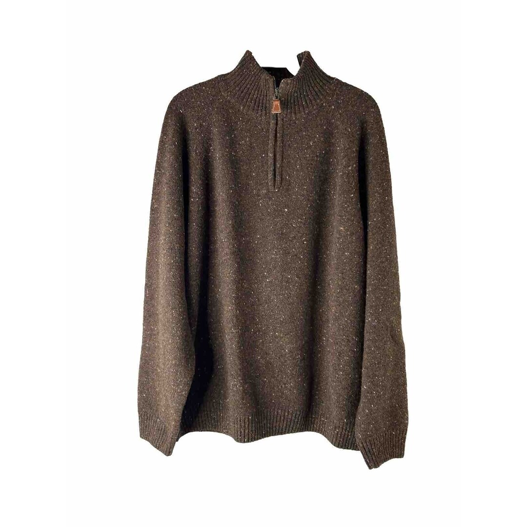 90s Mens Medium Merino Wool Cashmere Speckled Knit 1/2 Zip Sweater ...