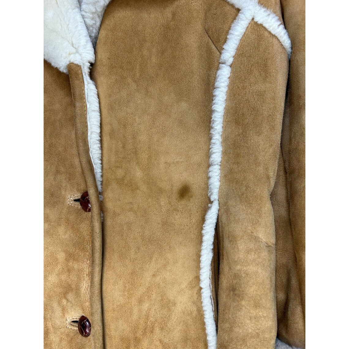 70s SCULLY California Womens 14 Large Shearling Suede Leather Marlboro ...