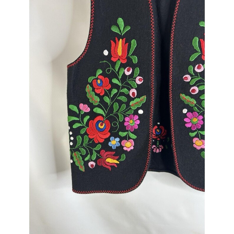 Hand Made Polish Folk Art Floral Vest Jacket Cottagecore Boho, Vintage ...