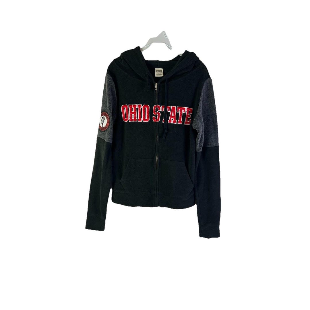 Y2K PINK Ohio State Buckeyes Fleece Color Block Jacket Hood Zip Small ...