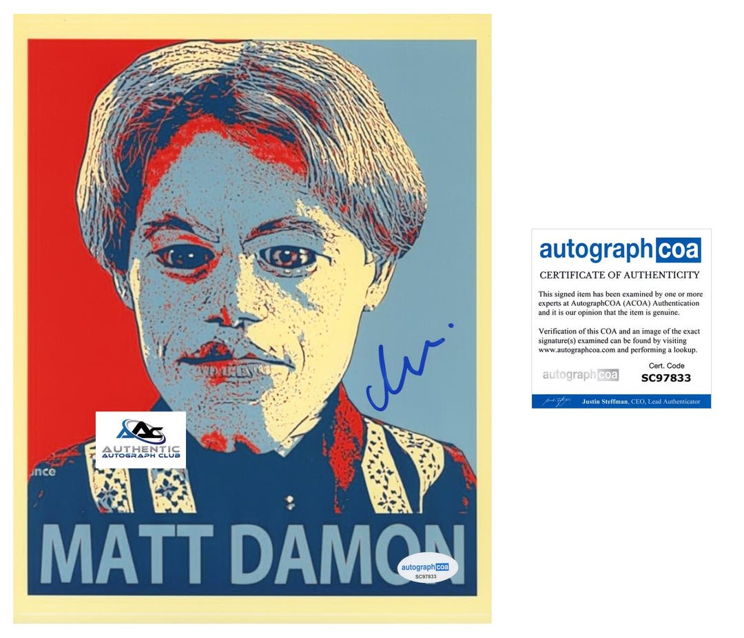 Matt Damon Autograph Signed 8x10 Photo Acoa - Etsy