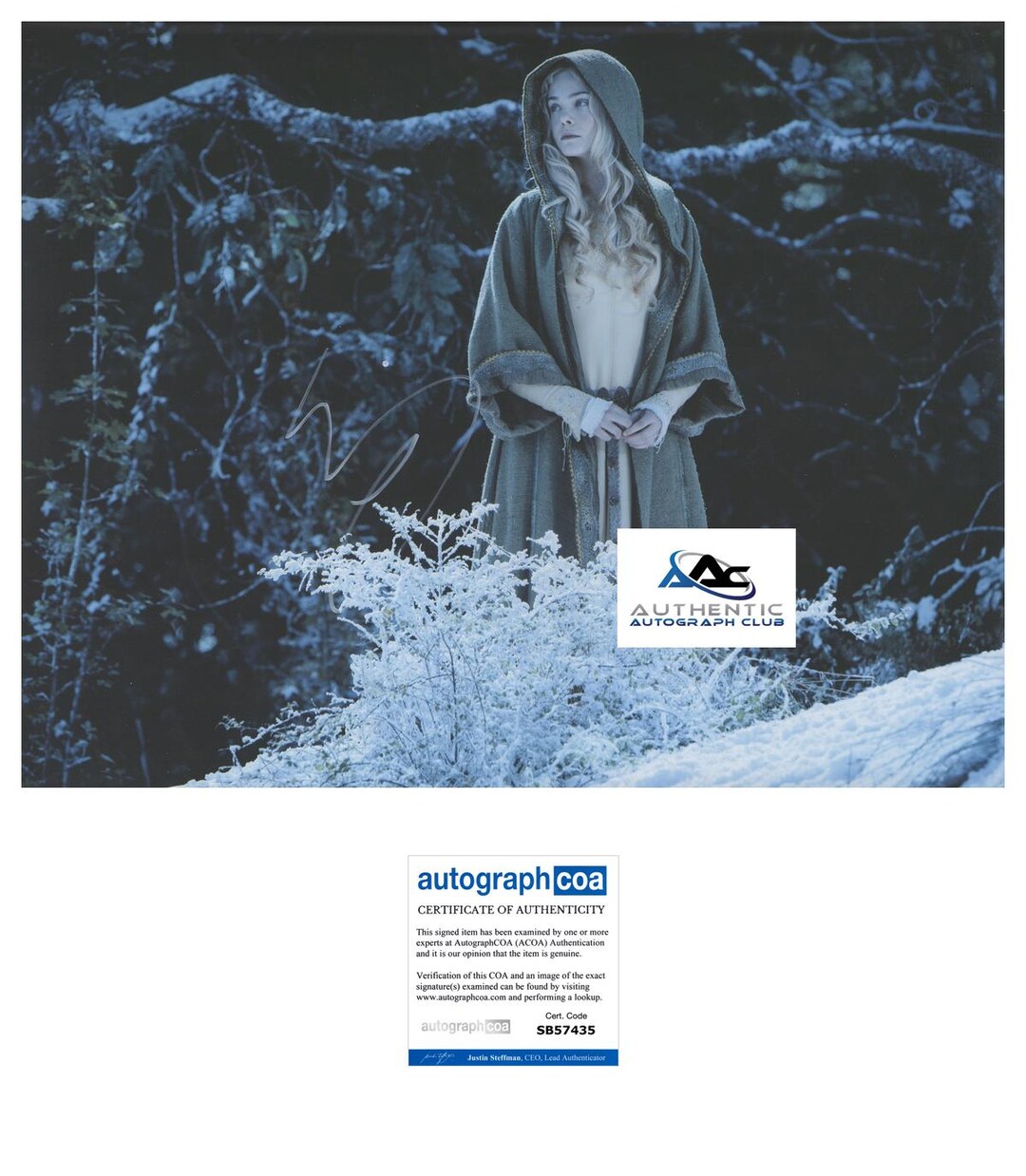 Elle Fanning Autograph Signed 11x14 Photo Maleficent Aurora Acoa - Etsy