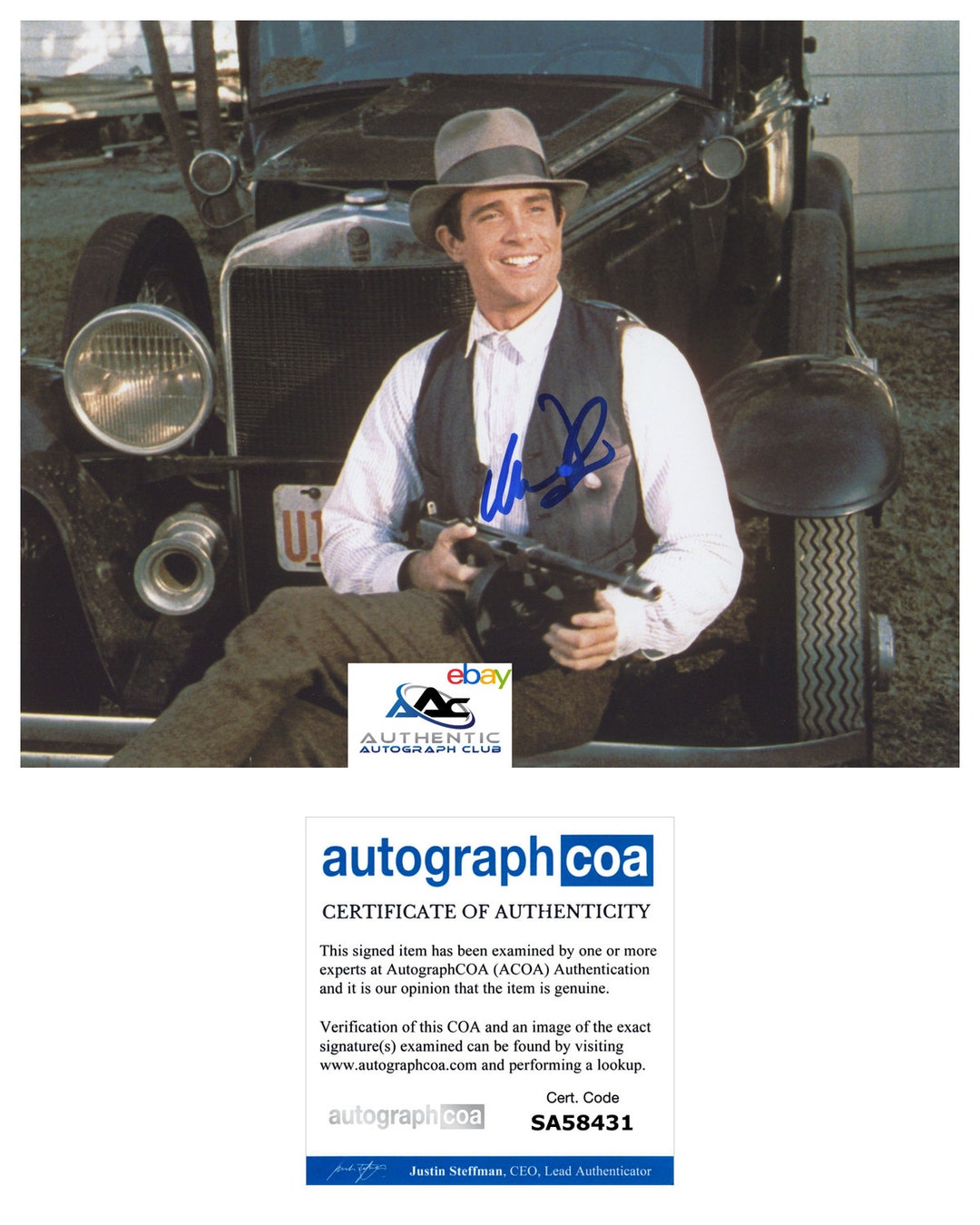 Warren Beatty Autograph Signed 8x10 Photo Bonnie and Clyde La La Land ...