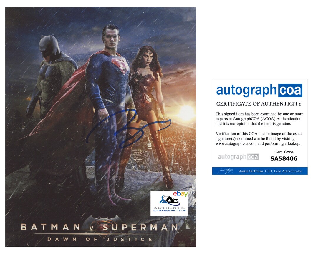 Ben Affleck Autograph Signed 8x10 Photo Batman V Superman Dawn of ...