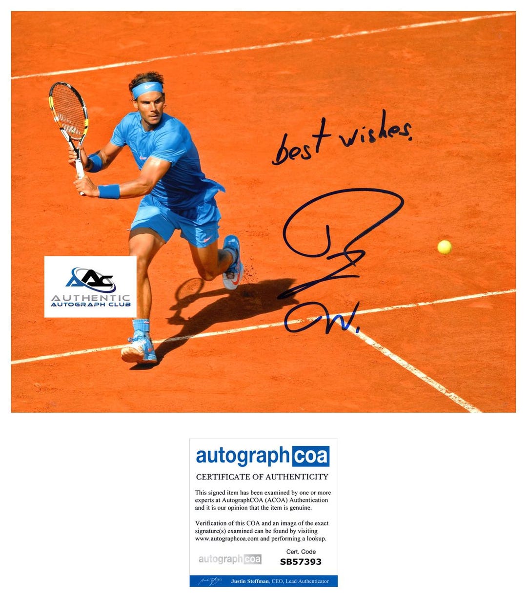 Rafael Nadal Autograph Signed 8x10 Photo Tennis Us Open French Open ...