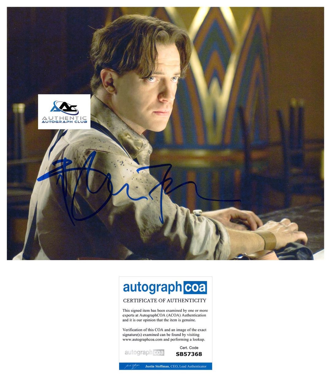 Brendan Fraser Autograph Signed 8x10 Photo the Mummy Acoa - Etsy