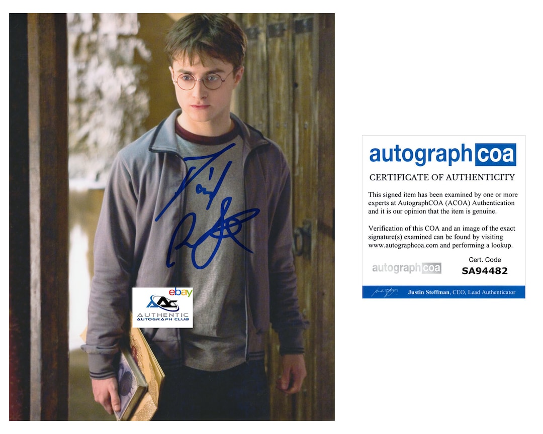 Daniel Radcliffe Autograph Signed 8x10 Photo Harry Potter Acoa - Etsy