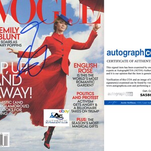 Emily Blunt Autograph Signed Vogue Magazine Mary Poppins Acoa - Etsy