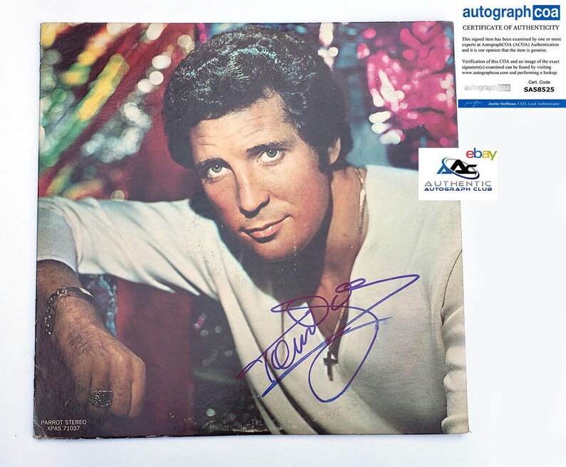Tom Jones Autograph Signed Tom Album Vinly Lp Record Acoa - Etsy
