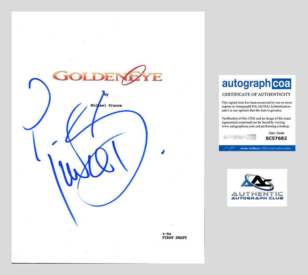 Pierce Brosnan Autograph Signed Goldeneye James Bond Full Script Acoa ...