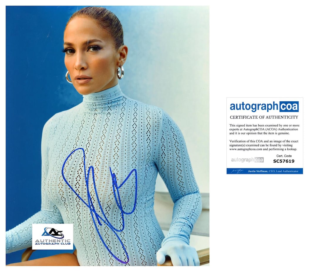 Jennifer Lopez Jlo Autograph Signed 8x10 Photo Acoa - Etsy