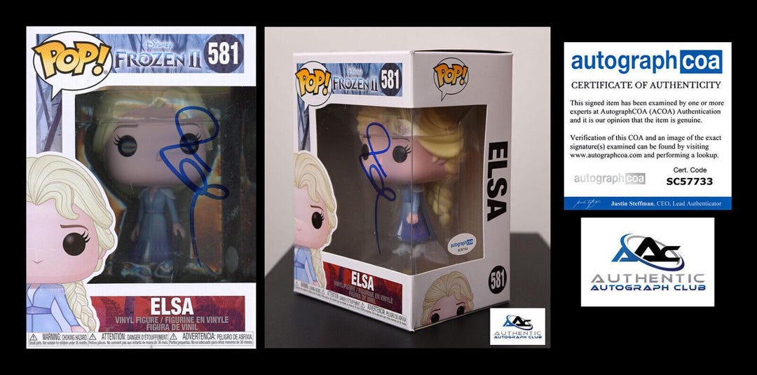 Idina Menzel Autograph Signed Frozen Ii Elsa Disney Funko Pop 581 Swap ...