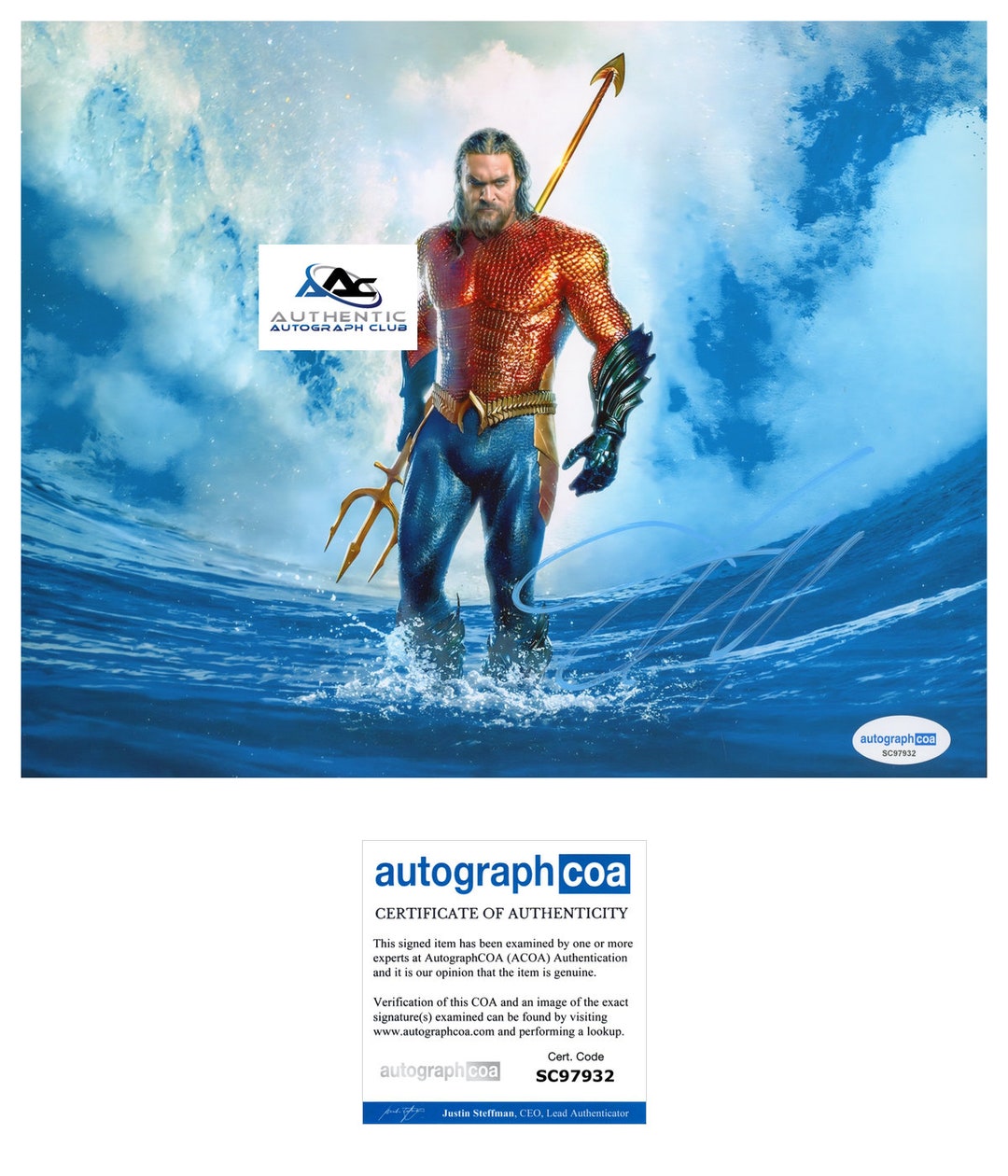 Jason Momoa Autograph Signed 8x10 Photo Aquaman Justice League Acoa - Etsy