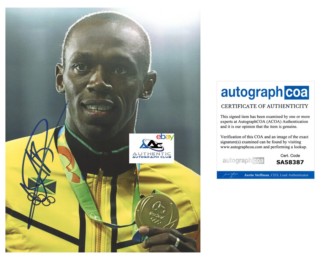 Usain Bolt Autograph Signed 8x10 Photo Olympic Gold Medalist Acoa - Etsy
