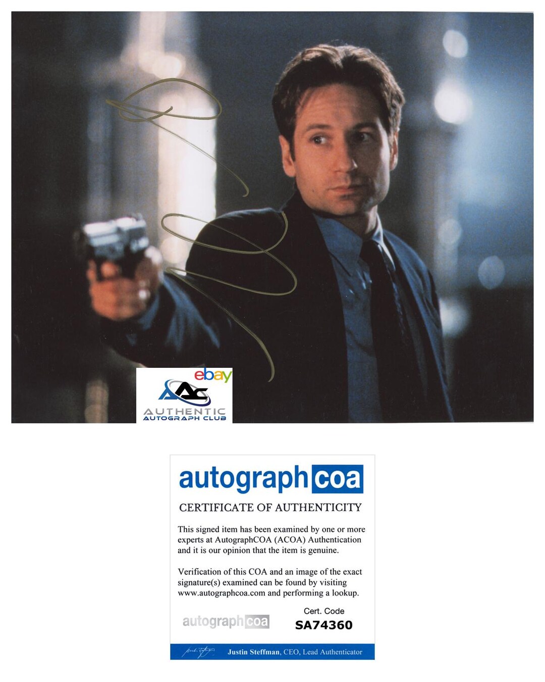 David Duchovny Autograph Signed 8x10 Photo X-files Acoa - Etsy