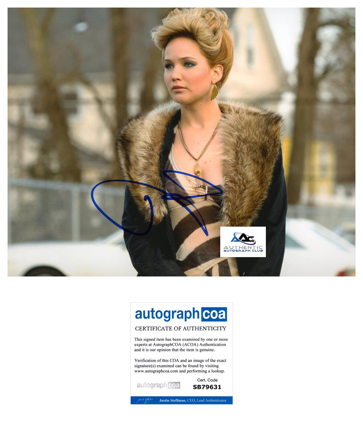 Jennifer Lawrence Autograph Signed 8x10 Photo American Hustle Acoa - Etsy