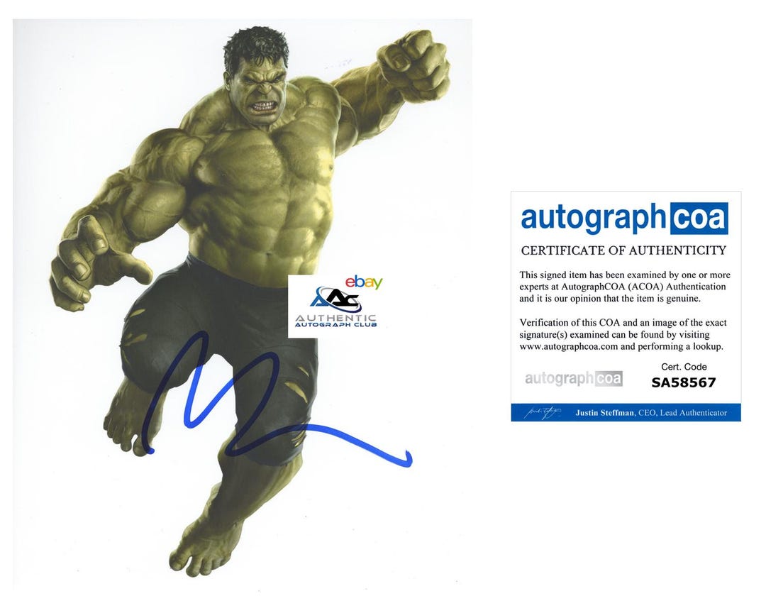 Mark Ruffalo Autograph Signed 8x10 Photo Thor Avengers Hulk Bruce ...