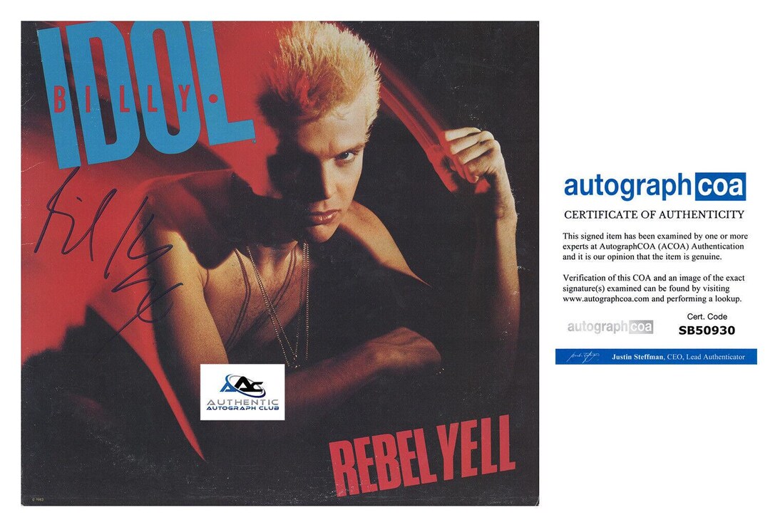 Billy Idol Autograph Signed Rebel Yell Album Vinyl Lp Record Acoa - Etsy